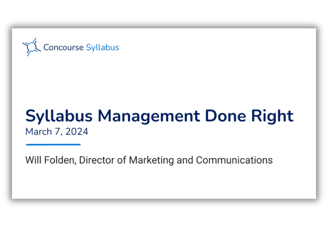 Explore - Concourse Syllabus